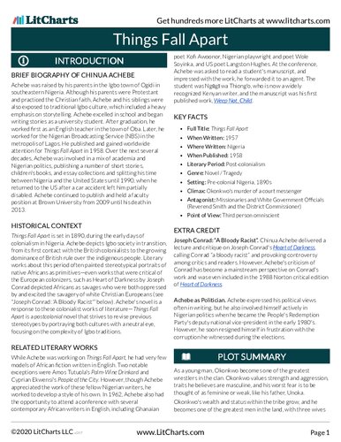 REFHUB | Refrence details -> Things Fall Apart — LitCharts Study Guide