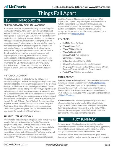 Things Fall Apart — LitCharts Study Guide + Download PDF